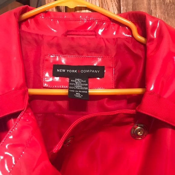New York & Company | Jackets & Coats | Red Patent Jacket | Poshmark